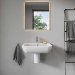 Duravit D-Code Waschtisch 2310650000 65 x 50 cm, mit Überlauf, 1 Hahnloch, Weiß Hochglanz