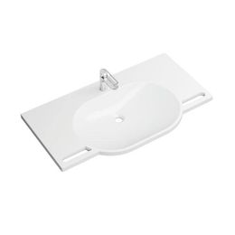 HEWI Mineralguss-Waschtischset 950.19.020 mit Waschtischarmatur AQ1.12M10140, 100x55cm, wei&szlig;