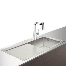 Hansgrohe Select C71-F450-02 Sp&uuml;lencombi 43208800 edelstahl-optik, mit sBox, Abtropffl&auml;che
