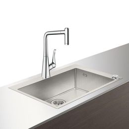 Hansgrohe Select C71-F660-03 Sp&uuml;lencombi 43209800 edelstahl-optik, mit sBox, 1 Hauptbecken