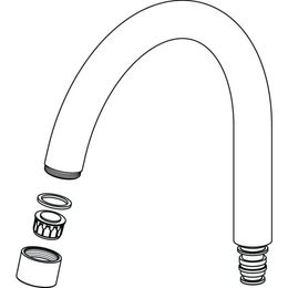 Ideal Standard Rohrauslauf, 190mm, B960293AA, Chrom B960293AA