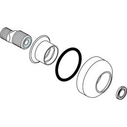 Ideal Standard S-Anschlu&szlig; kpl., A960601AA, Chrom A960601AA