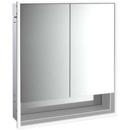 Emco Loft Unterputz-Lichtspiegelschrank 979805205 600x733mm, mit Unterfach, LED, 2-t&uuml;rig, aluminium/Spiegel