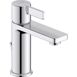 Duravit D-Neo Waschtischarmatur DE1021001010 mit Zugstangen-Ablaufgarnitur, Ausladung 109mm, chrom