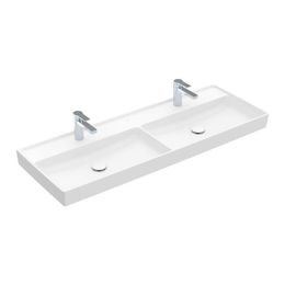 Villeroy & Boch Villeroy & Boch Collaro Doppelwaschtisch 4A34D1RW stone white c-plus, mit Hahnloch ohne Überlauf