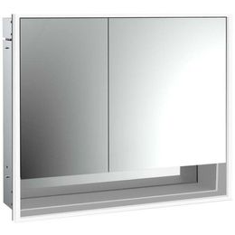 Emco Loft Unterputz-Lichtspiegelschrank 979805209 800x733mm, Unterfach, LED, 2-t&uuml;rig, breite T&uuml;r rechts, aluminium/Spiegel