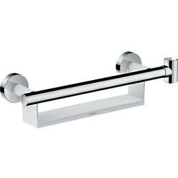 Hansgrohe Comfort Haltegriff 26328400 weiß/chrom, mit Ablage und Brausehalter