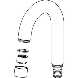 Ideal Standard Rohrauslauf, 145mm, B961015AA 120Grad Schwenkbar, Chrom
