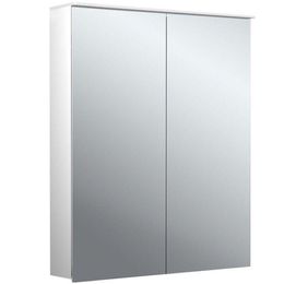 Emco flat 2 Design Aufputz-Lichtspiegelschrank 979706402 600x711mm, LED, mit Lichtsegel, 2-t&uuml;rig, Aluminium