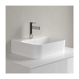 Villeroy & Boch Villeroy und Boch Finion Handwaschbecken 43644CRW 430 x 390 x 140 mm, Stone White CeramicPlus, mit verdecktem &Uuml;berlauf, Unterseite geschliffen