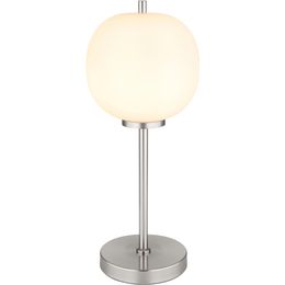Globo LIGHTING Tischleuchte "BLACKY I", nickel matt, &Oslash; 18,5cm H: 45cm, 1 Stk., Leuchten, Tischlampe Glas opal DM 18,5cm Schlafzimmer Flur, Tischleuchte