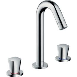 Hansgrohe Logis 3-Loch Waschtisch Armatur 71133000 chrom, mit Zugstangen-Ablaufgarnitur