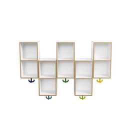 HEWI Doppel-H&auml;ngeregal M20.03.003 1000x600x200mm, asymmetrisch, 5 Pl&auml;tze mit 3-fach-Haken