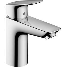 Hansgrohe Logis 100 Waschtisch Armatur 71104000 chrom, Low-Flow, Ablaufgarnitur, H 187 mm