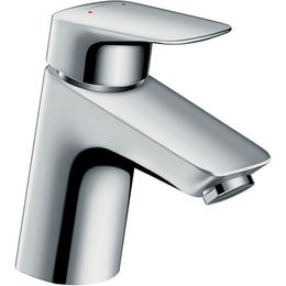 Hansgrohe Logis 70 Waschtischarmatur 71074000 Niederdruck, f&uuml;r offene Warmwasserbereiter, mit Push-Open-Ablaufgarnitur, chrom