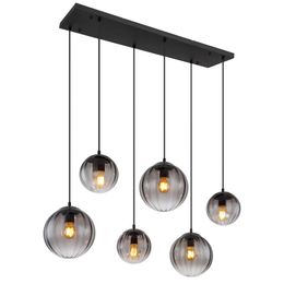 Globo LIGHTING Hängeleuchte "DALLERTA", schwarz matt, H: 120cm, 1 Stk., Leuchten, Hängelampe Glas rauchfarben klar verlaufend Esszimmer Esstisch