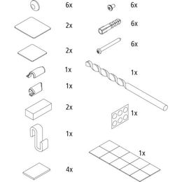 Kermi Liga Montage-Kleinteile 2535124 silber hochglanz, Viertelkreis mit Festfeldern LI E55