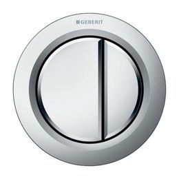 Geberit WC-Steuerung Typ 01 116050461 pneumatisch, 2-Mengen-Sp&uuml;lung, f&uuml;r Badm&ouml;bel, Kunststoff, mattverchromt