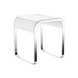 HEWI System 800 Hocker 8005130041 verchromt, Sitzfll&auml;che weiss