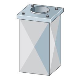 Bertrams Camino-fix St&uuml;lpkopf 02SKSE1-22 H&ouml;he 1,25 m, Innenma&szlig; 220/220 mm, Typ Edelstahl, mit Abdeckung