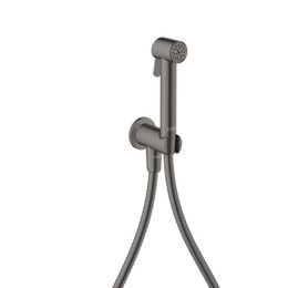Hansgrohe AXOR Bidette Showers Bidette Duschkopf 29240330 1 Strahlart rund f&uuml;r Kaltwasser mit Duschkopfhalterung und Duschschlauch 1,25 m, Polished Black Chrome