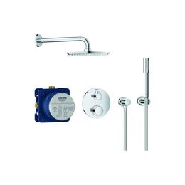Grohe Grohtherm UP-Duschsystem 34732000 chrom, mit Unterputz-Thermostat, Brausearm 28,6cm