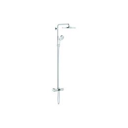 Grohe Rainshower Duschsystem 26657000 chrom, mit Aufputz-Thermostat, Duscharm 45cm schwenkbar