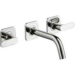 Hansgrohe Axor Citterio M Fertigmontageset 34313000 Unterputz-3-Loch-Waschtischarmatur, Ausladung 166mm, Rosette, chrom