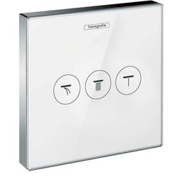 Hansgrohe ShowerSelect Unterputzventil 15736400 3 Verbraucher, Glas wei&szlig;-chrom