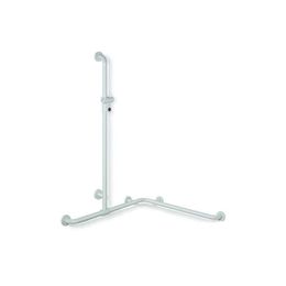 HEWI 801 Duschhandlauf 801.35D32098 2 x 962 x 1100 mm, signalwei&szlig;, antimikrobiell, mit Brausehalterstange