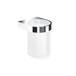 HEWI System 800 Becher 8000411045 Kristallglas satiniert, mit Halter verchromt