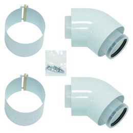 Vaillant Bogen 45 Grad 60/100mm PP 303911 konzentrisch, 2 St&uuml;ck
