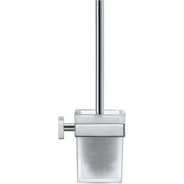 Duravit WC-B&uuml;rstengarnitur Karree 0099571000 f&uuml;r Wandmontage, Glas matt, Halter chrom