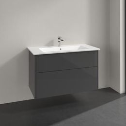 Villeroy & Boch Villeroy & Boch Finero Waschtisch mit Unterschrank 100 cm S00503FPR1 Waschtisch-Set, 100 x 50 x 60 cm, 2 Auszüge, Glossy Grey