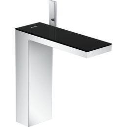 Hansgrohe Axor MyEdition Waschtischarmatur 47020600 Ausladung 196 mm, mit Push-Open Ablaufgarnitur, chrom/Schwarzglas