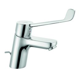Kludi Pure&easy care Waschtischarmatur 372870565 chrom, DN 15, mit Metall-Ablaufgarnitur, Klinik-Hebel 180mm