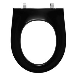 Pressalit Objecta D Pro WC-Sitz 989111-DF7999 Festscharnier DF7, Edelstahl, schwarz polygiene, ohne Deckel, Standard