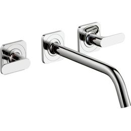 Hansgrohe Axor Citterio M Fertigmontageset 34315000 Unterputz-3-Loch-Waschtischarmatur, Ausladung 226mm, Rosetten, chrom