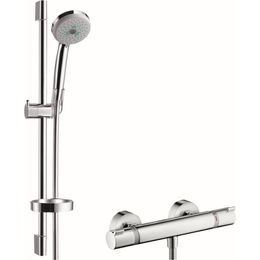 Hansgrohe Brause Set Croma 100 Multi 27086000 chrom, mit 65 cm Stange Unica C