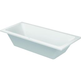 Duravit D-Code Rechteck-Badewanne 700101000000000 180 x 80 x 40 cm, Zentraler Ablauf, 2 Rückenschrägen, weiß