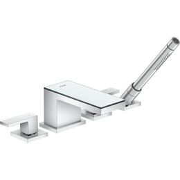 Hansgrohe Axor MyEdition Ferigmontageset 47430000 4-Loch-Wannenrandarmatur, Ausladung 150 mm, chrom/Spiegelglas