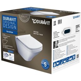 Duravit DuraStyle Wand-WC Rimless&reg; Set 45510900A1 weiss, mit WC-Sitz, sp&uuml;lrandlos