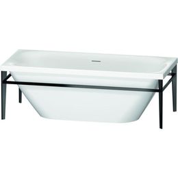 Duravit XViu Rechteck-Badewanne 700443000B20000 180 x 80 x 46 cm, freistehend, weiß, Metallgestell schwarz matt