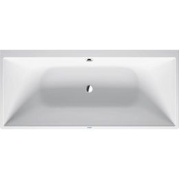 Duravit DuraSquare Rechteck-Badewanne 700429000000000 180 x 80 x 46 cm, Vorwandversion, mit Gestell, 2 Rückenschrägen, weiß