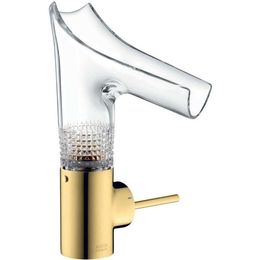 Hansgrohe Axor Starck V 140 Waschtischarmatur 12122990,gold-optik,Glasauslauf mit Diamantschliff