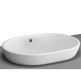 Vitra Metropole Aufsatz-Waschtisch 5942B003-0012 59,5x44,5cm, oval, ohne Hahnloch, wei&szlig;, mit &Uuml;berlauf