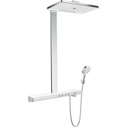 Hansgrohe Rainmaker Select 460 Showerpipe 27106400 wei&szlig; chrom, 3 jet, mit Thermostat