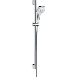 Hansgrohe Croma Select E Vario Brause Set 26592400 weiss chrom, 90 cm Brausestange Unica Croma