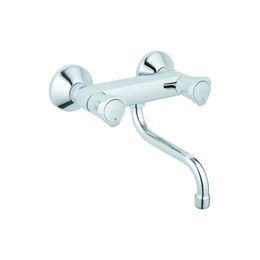 Grohe Sp&uuml;ltisch-2-Griff-Wandarmatur Costa 31187001 chrom, schwenkbarer Auslauf