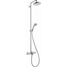 Hansgrohe Showerpipe 27223000 Croma 220 Brausearm 400 mm schwenkbar, chrom, mit Thermostat